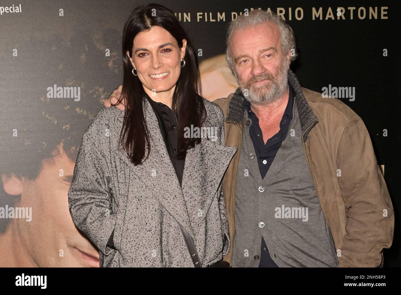 Rome, Italy. 20th Feb, 2023. Valeria Solarino (L) and Giovanni Veronesi ...