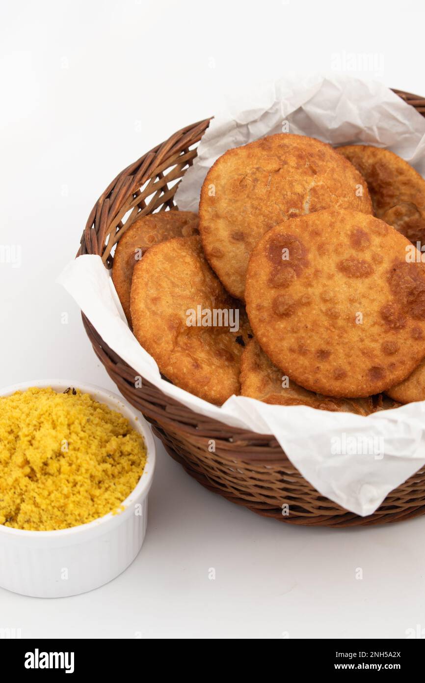 Traditional Indian Lentils Stuffed Flatbread Poori Also Called Dal ...