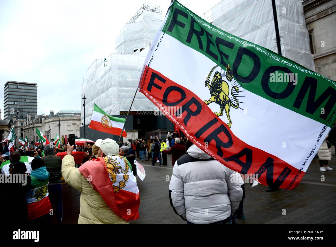 Freedom for Iran demonstration in Trafalgar Sq, London, 18th February ...