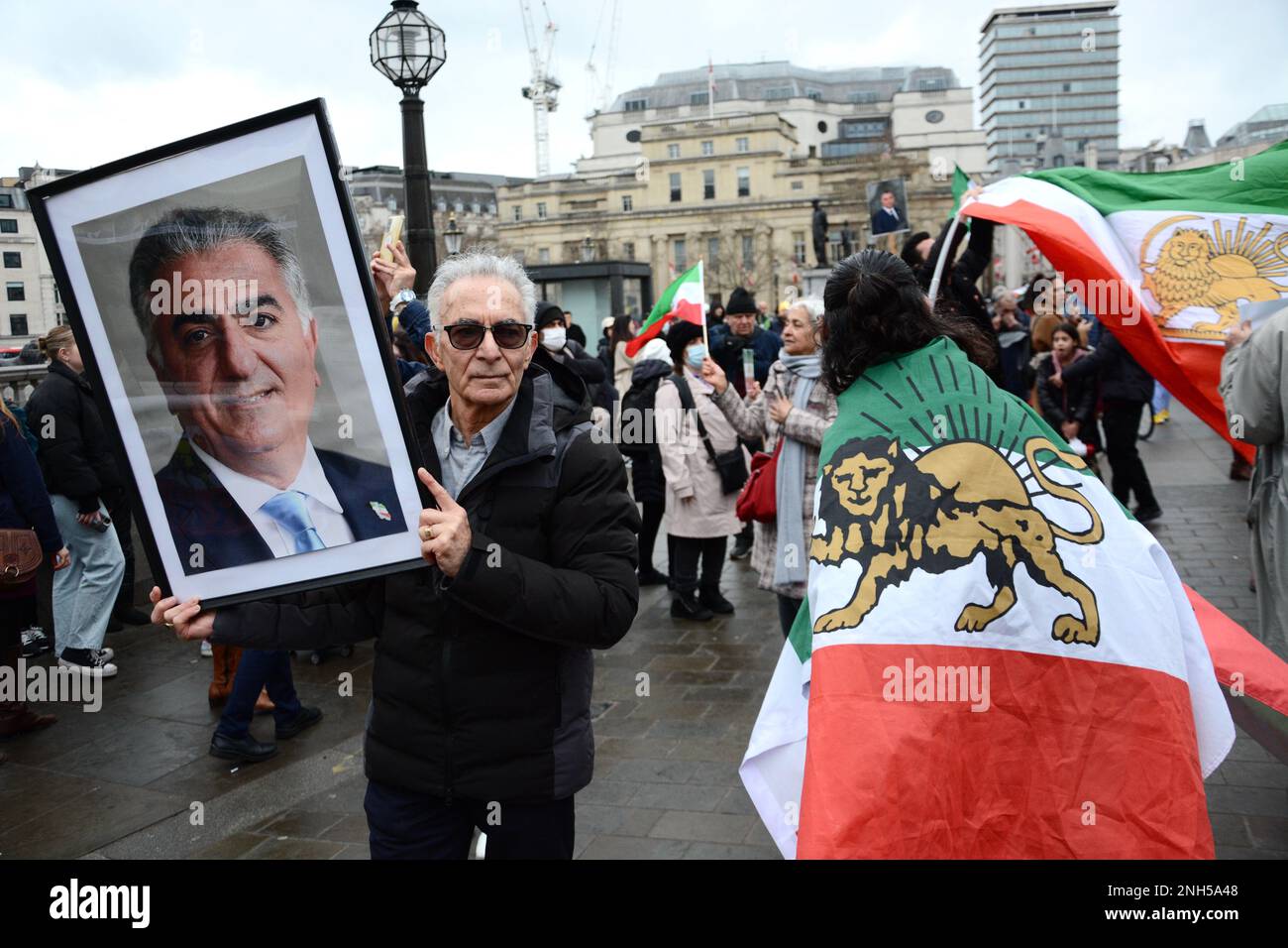 Freedom for Iran demonstration in Trafalgar Sq, London, 18th February ...