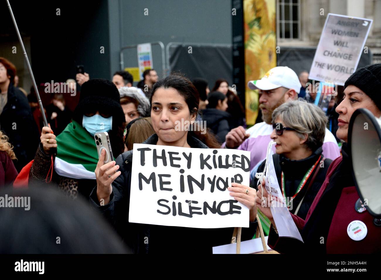 Freedom for Iran demonstration in Trafalgar Sq, London, 18th February ...