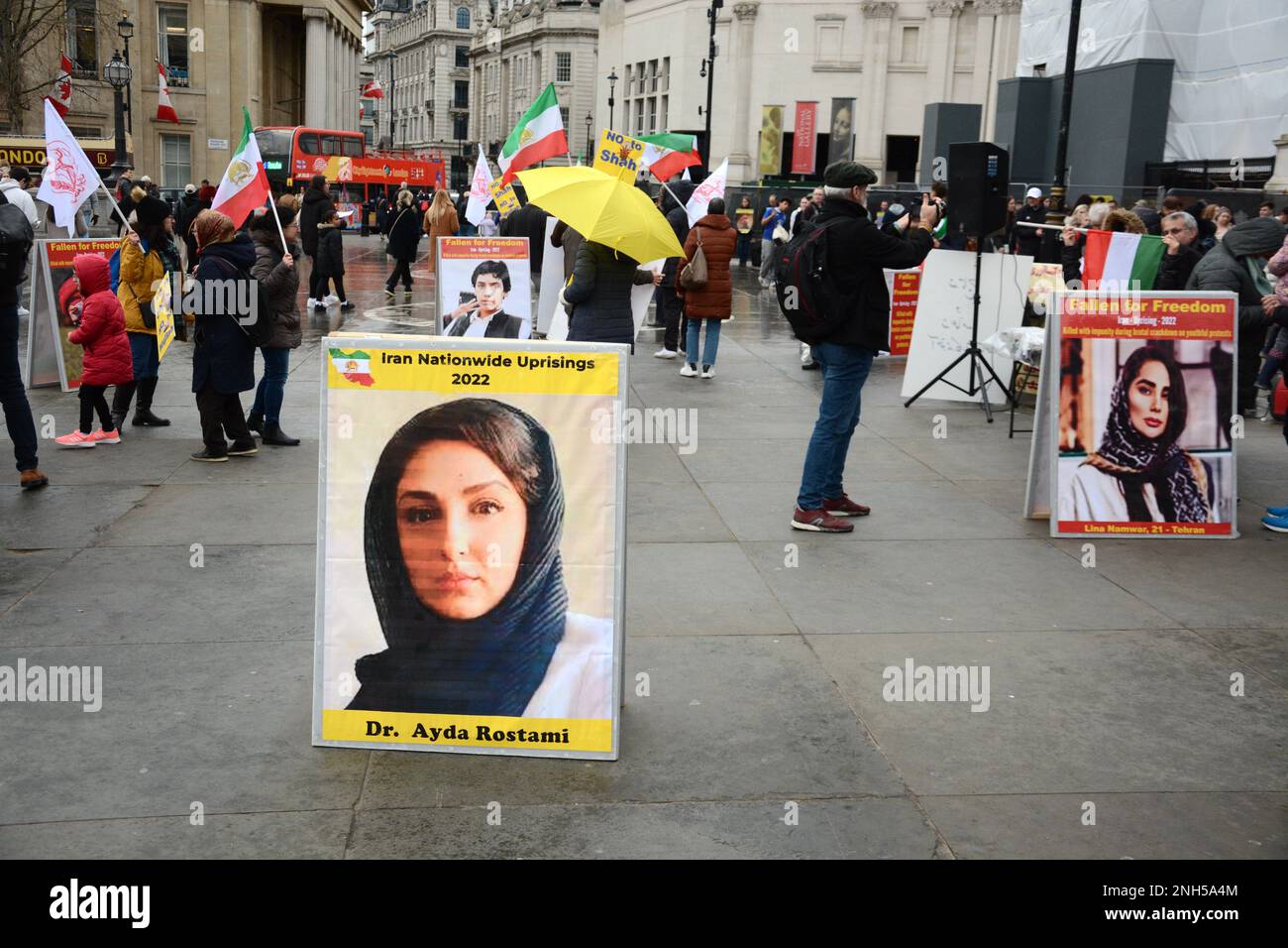 Freedom for Iran demonstration in Trafalgar Sq, London, 18th February ...