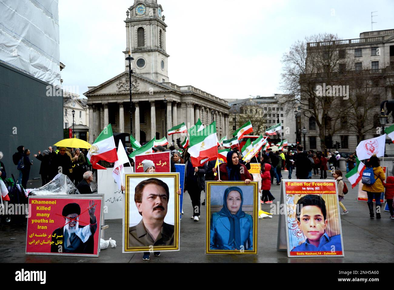 Freedom for Iran demonstration in Trafalgar Sq, London, 18th February ...