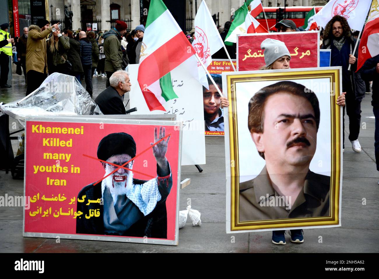 Freedom for Iran demonstration in Trafalgar Sq, London, 18th February ...