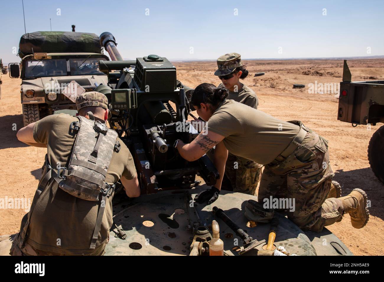 The crew of “Apocalypse,” a M-119-A3 Howitzer, belonging to Alpha ...
