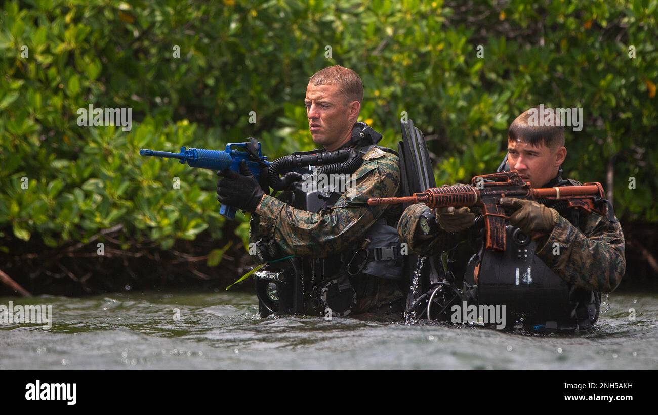 U.S. Marines with 2d Reconnaissance Battalion, 2d Marine Division ...