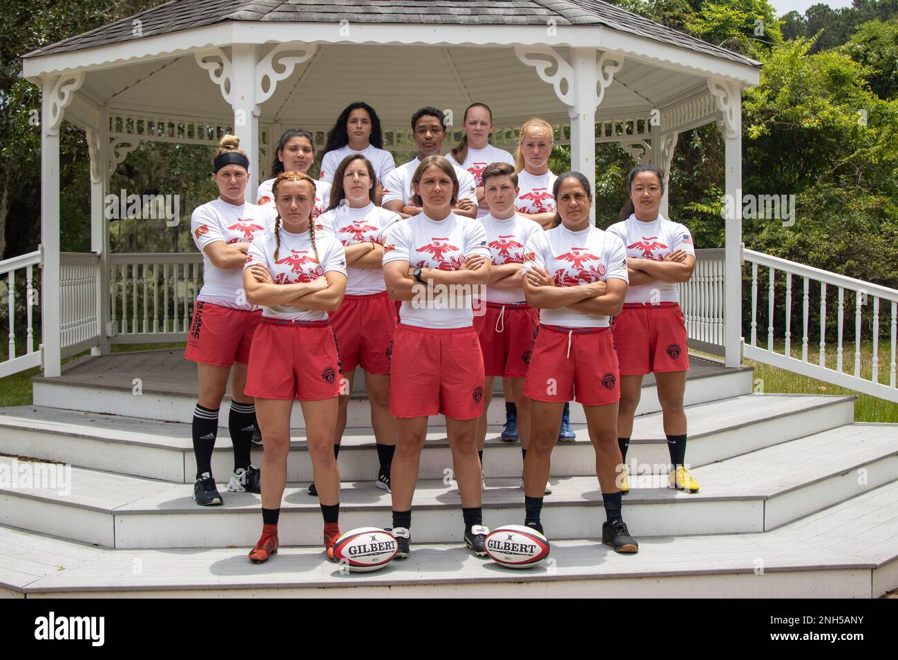 The USMC Rugby Team gathers for a group photo at Marine Corps Air ...