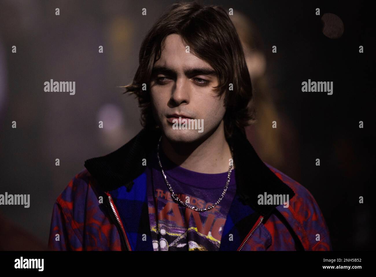 Lennon Gallagher wears a creation for the Burberry Autumn/Winter 2023 ...
