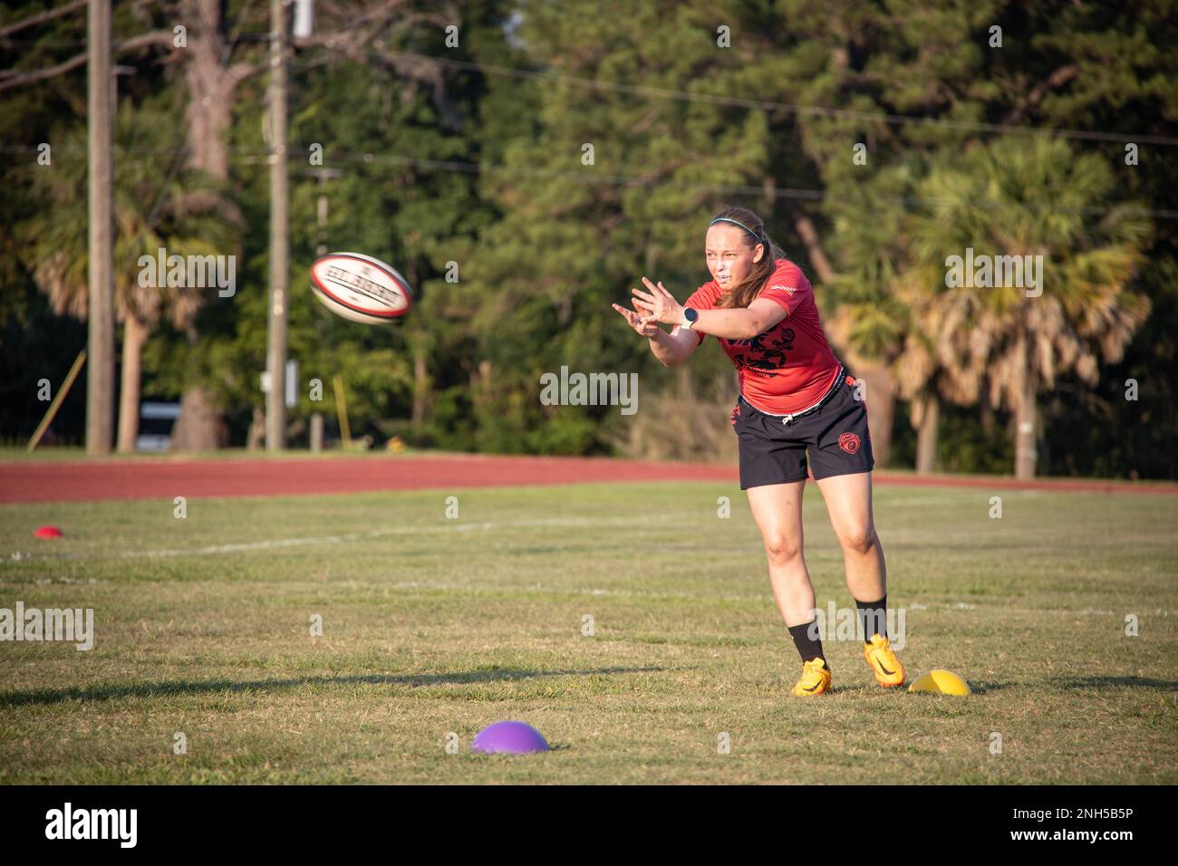 U.S. Marine 1stLt. Elizabeth Diller, USMC Rugby Team member, prepares ...