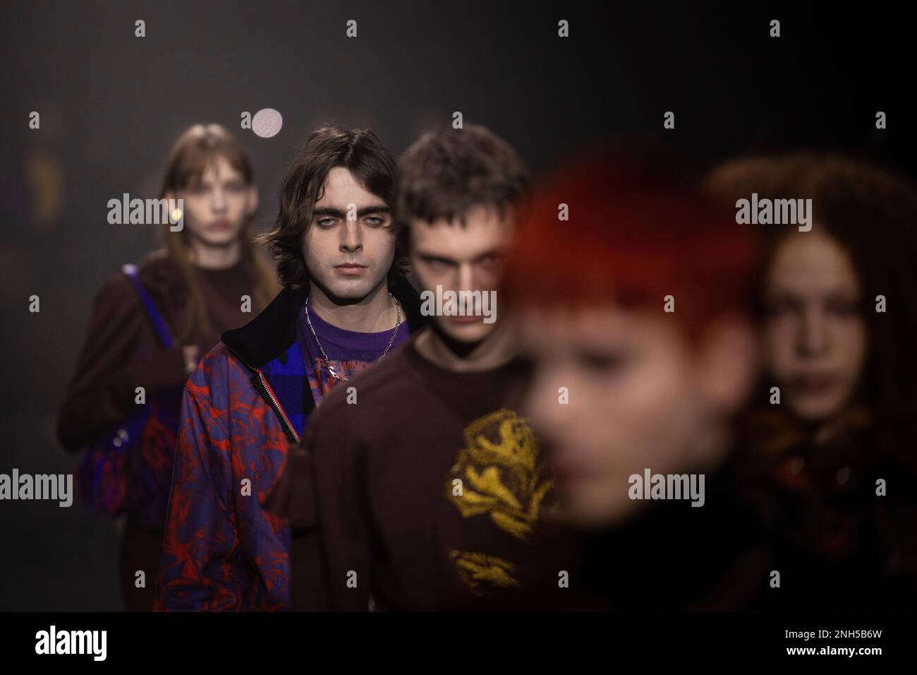 Lennon Gallagher wears a creation for the Burberry Autumn/Winter 2023 ...