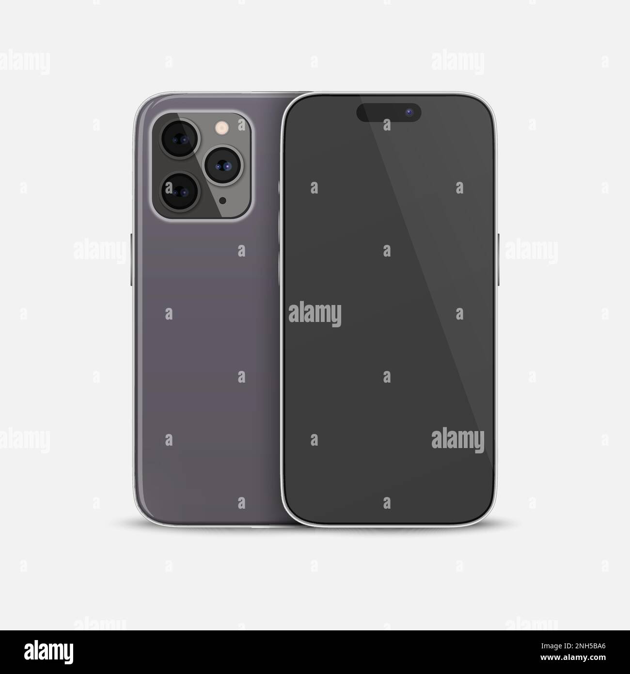 Vector 3d Realistic Purple Smartphone Case. Telephone Design Template ...