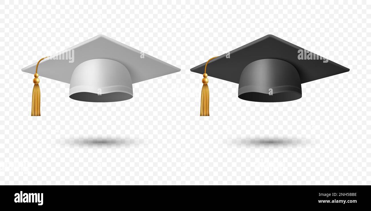 Vector 3d Realistic White and Black Graduate College, High School ...