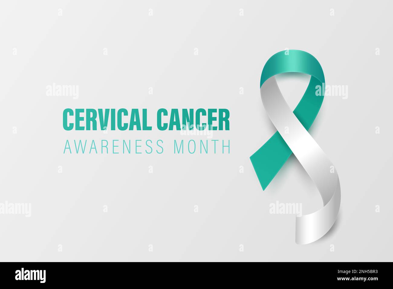 Cervical Cancer Banner, Card, Placard with Vector 3d Realistic Teal and ...