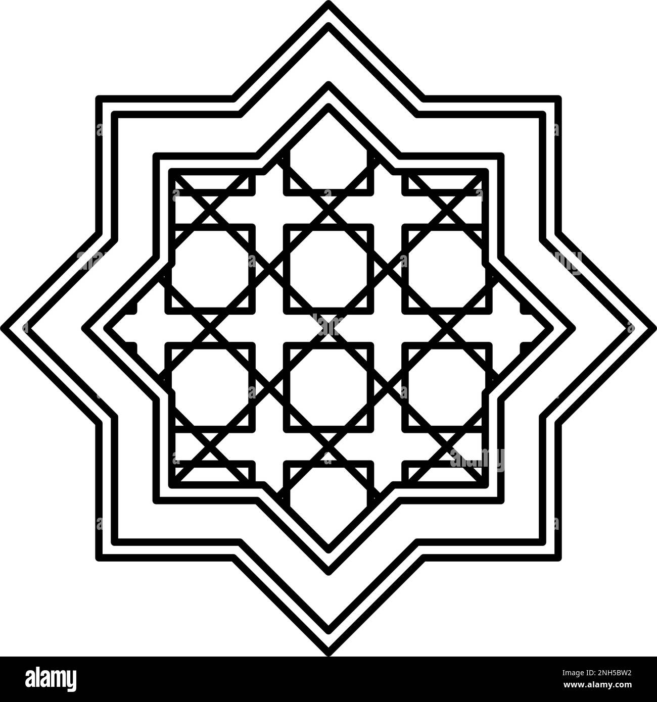 star arabic frame line style Stock Vector Image & Art - Alamy