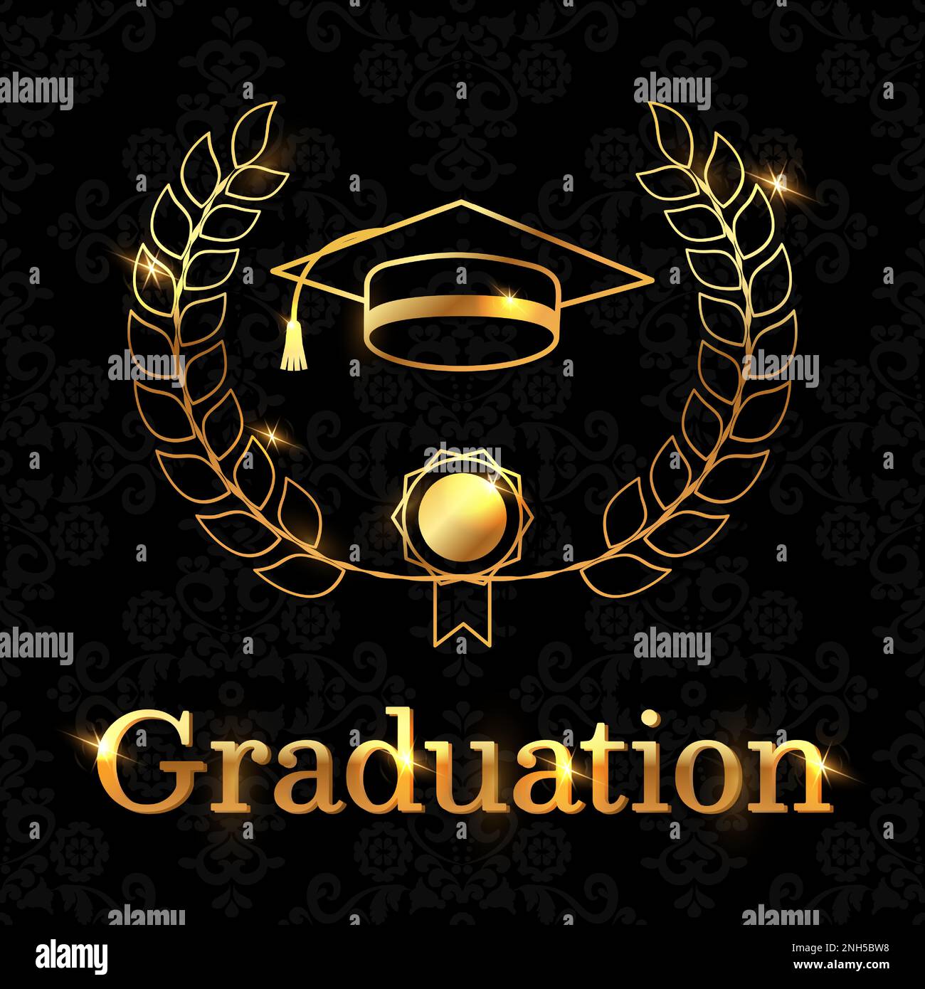 Congratulatory poster for the graduate on a black background with a ...