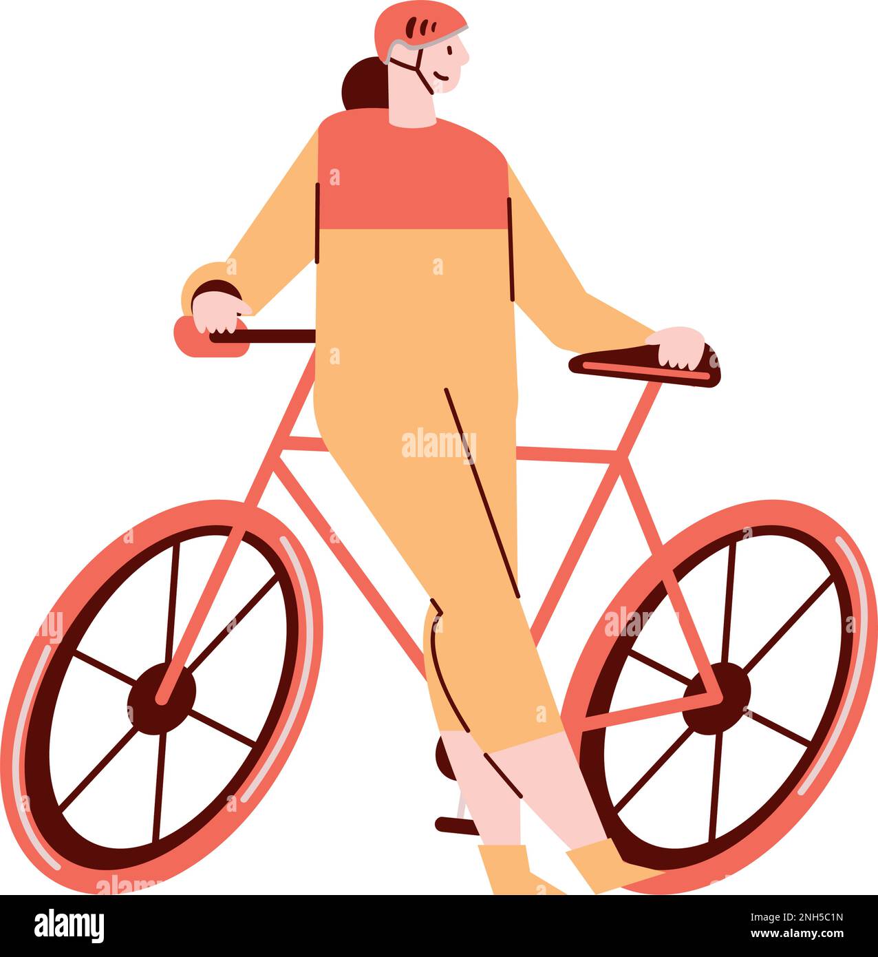 female cyclist with bicycle icon Stock Vector Image & Art - Alamy
