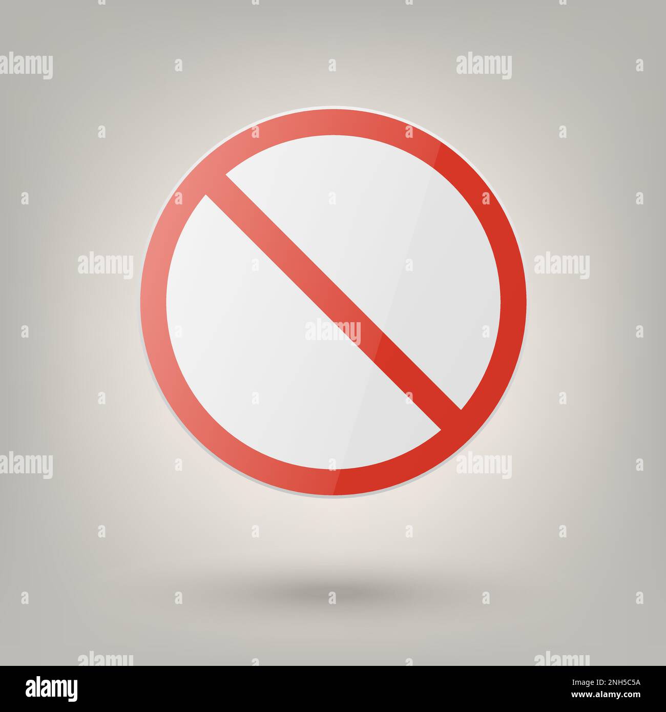 Do Not Enter. Vector White and Red Round Glossy Prohibition Stop Sign ...