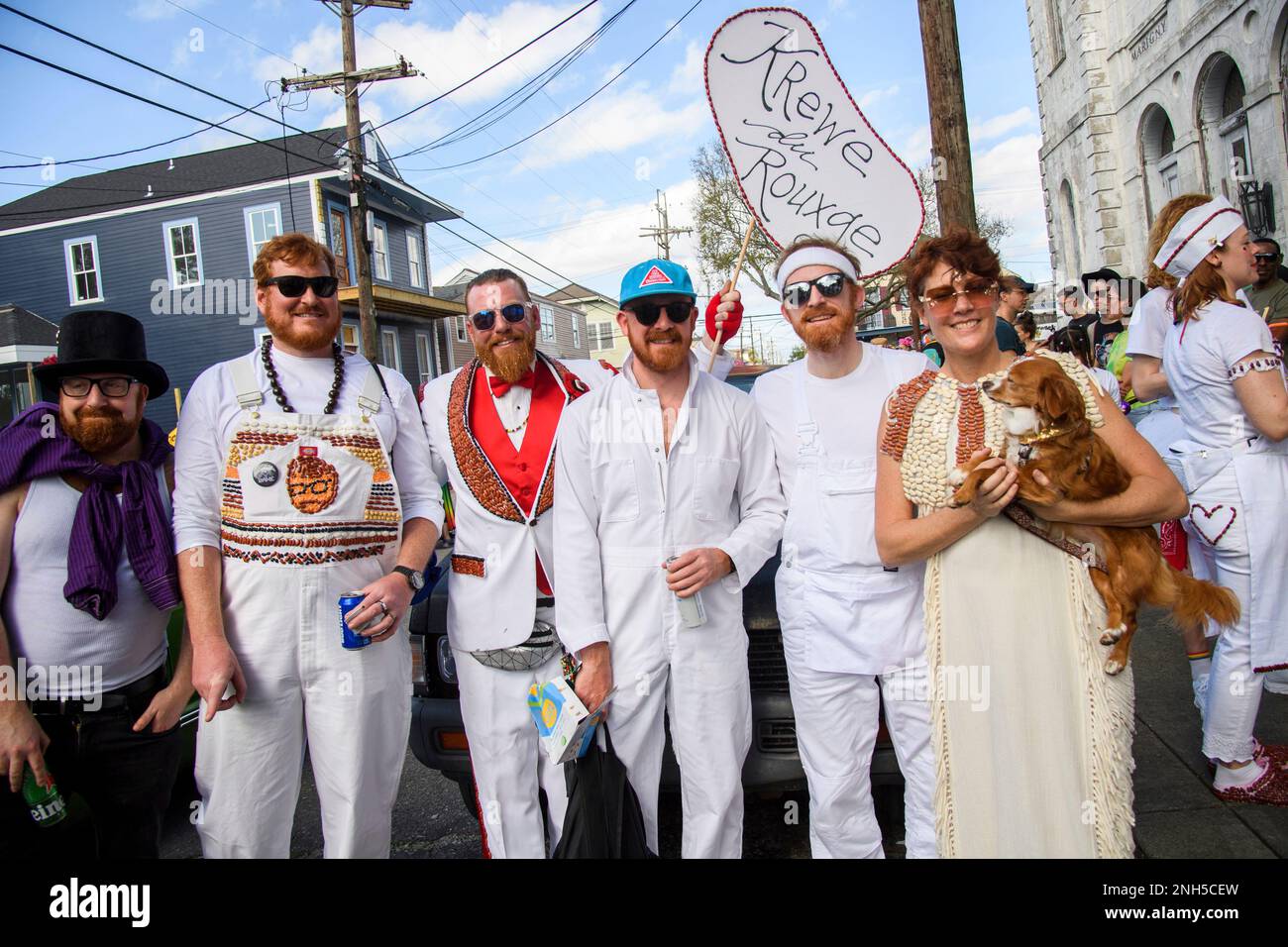 Parade goers attend the Krewe Of Red Beans parade on Monday, February ...
