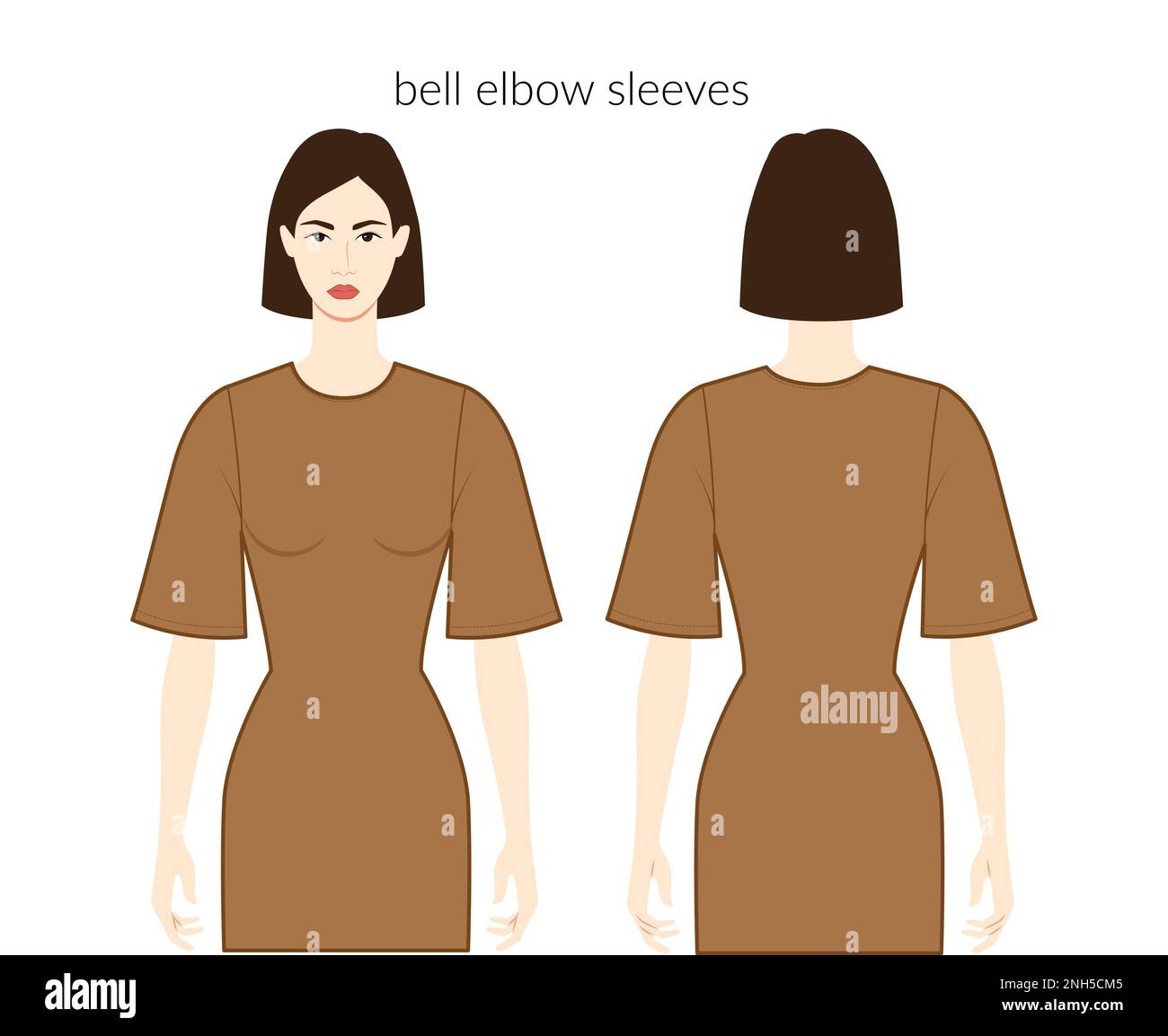 Bell sleeves cornet clothes character lady in dress, top, shirt ...