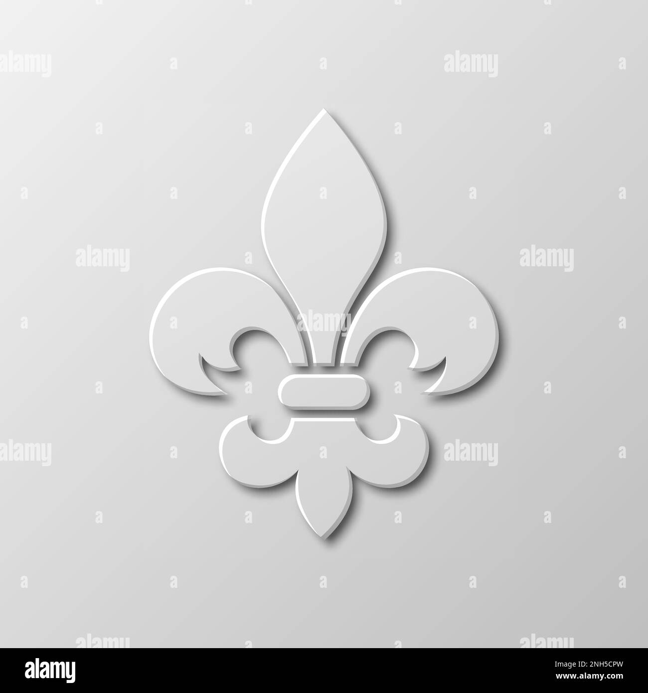 Vector Realistic Paper 3d Fleur De Lis Closeup on White Background ...