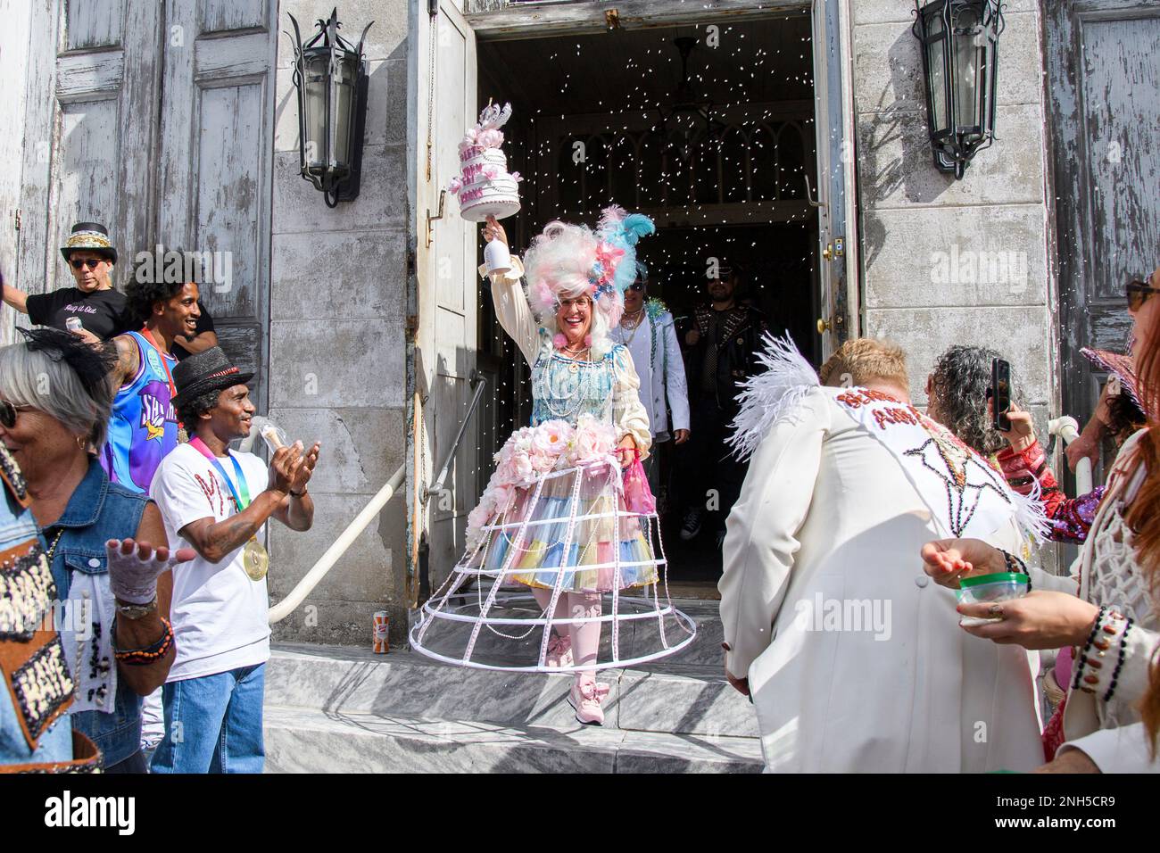 Parade goers attend the Krewe Of Red Beans parade on Monday, February ...