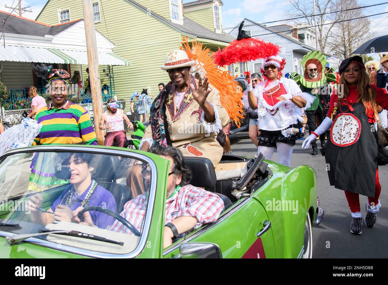 Parade goers attend the Krewe Of Red Beans parade on Monday, February ...