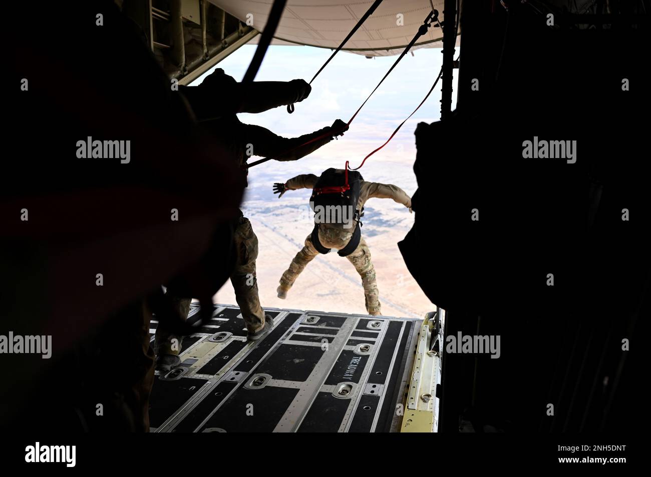 A U.S. Air Force Pararescue Airman assigned to the 52nd Expeditionary ...