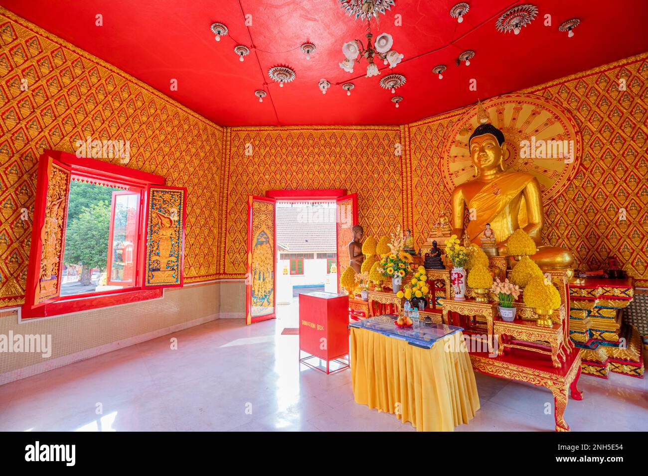 George Town, Penang, Malaysia - Jan 2023:Buddha statues inside the Wat ...