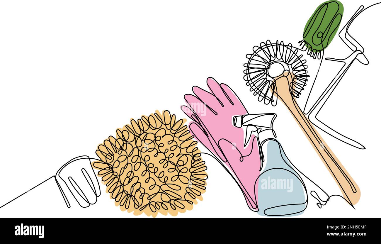 Continuous one line drawing of bottles for liquid laundry detergent ...