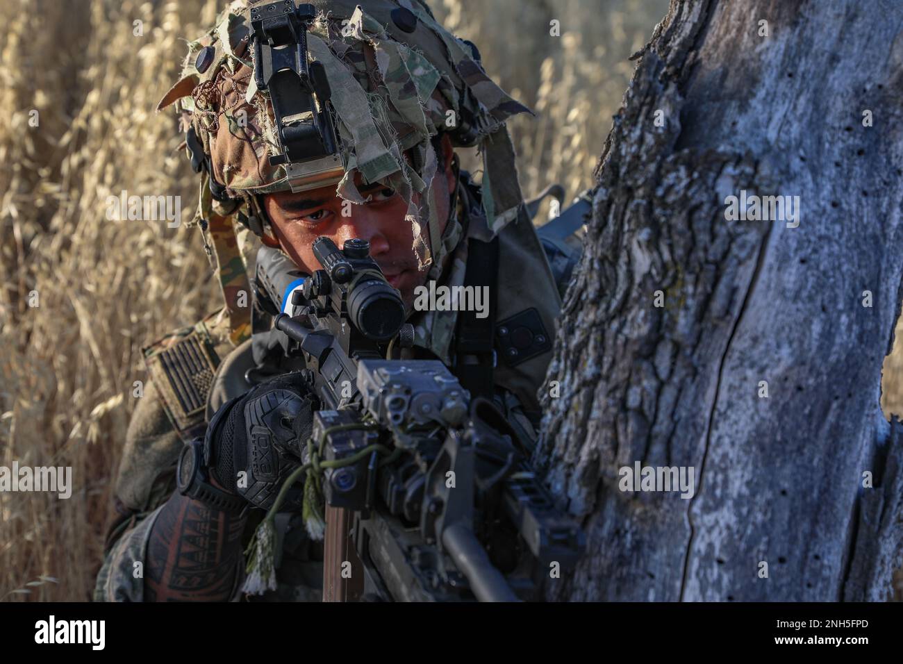 Alaska Army National Guard Spc. Samuelu M. Faoa, an infantryman ...