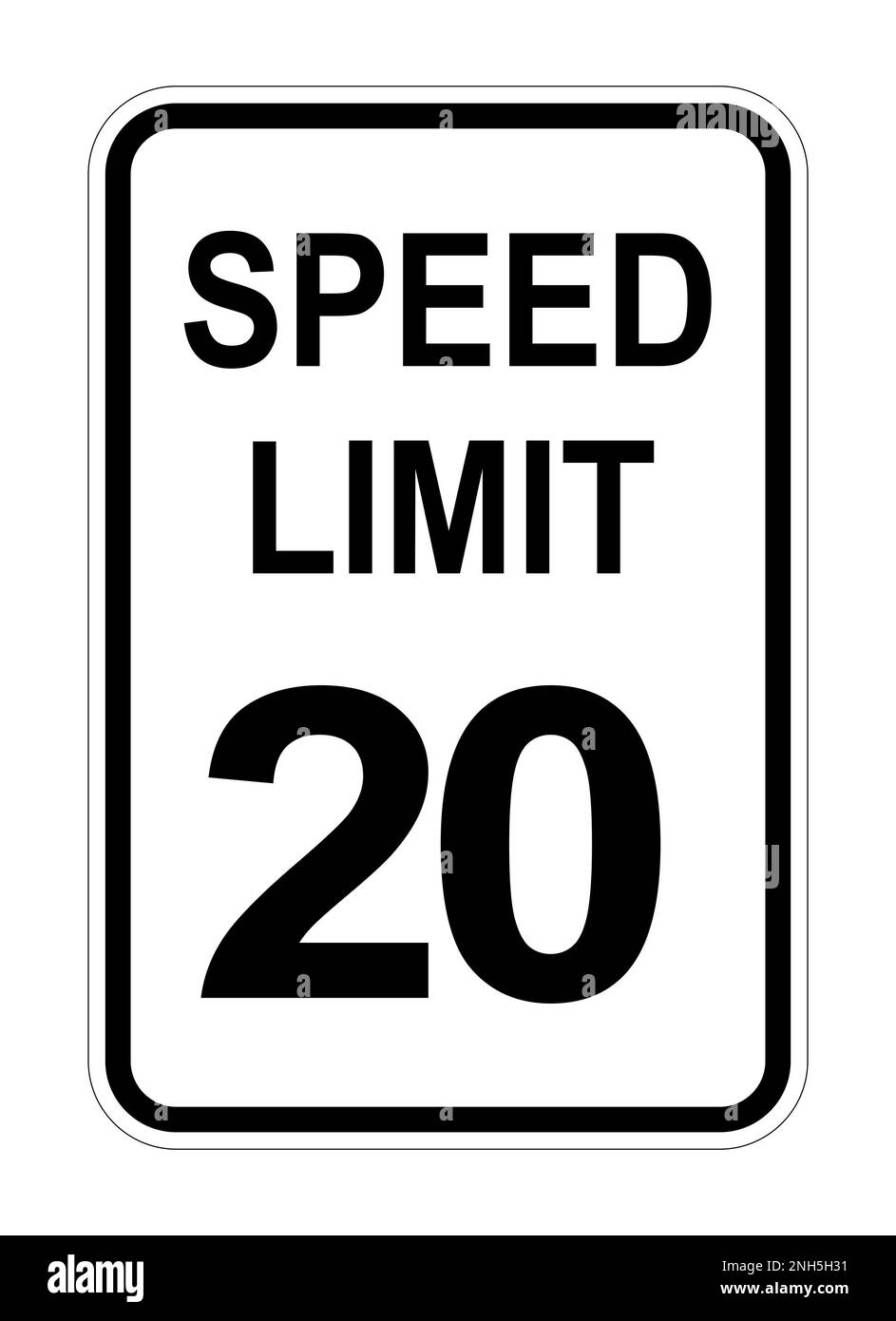 Traffic sign SPEED LIMIT 20 on white background, illustration Stock ...