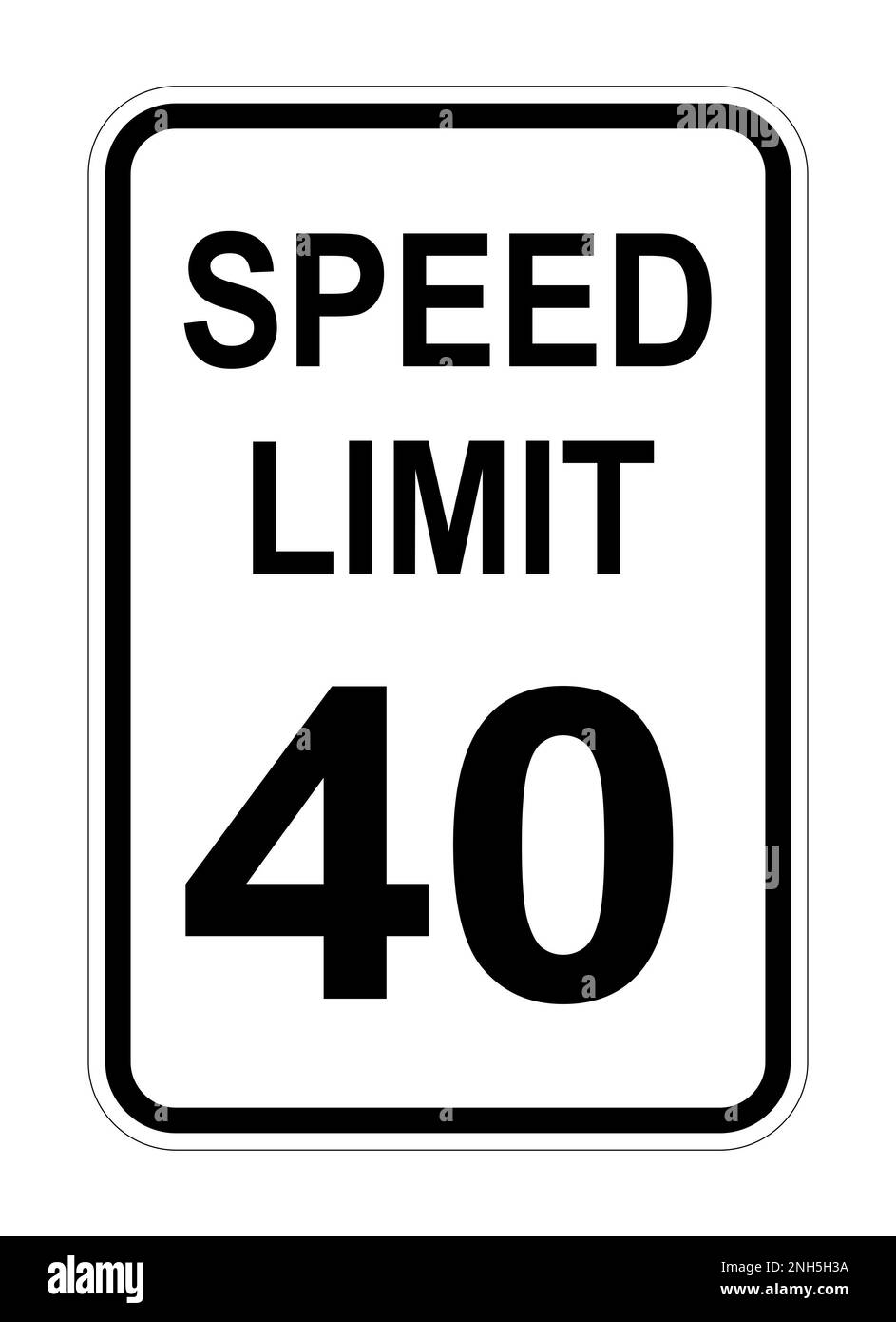 Traffic sign SPEED LIMIT 40 on white background, illustration Stock Photo - Alamy