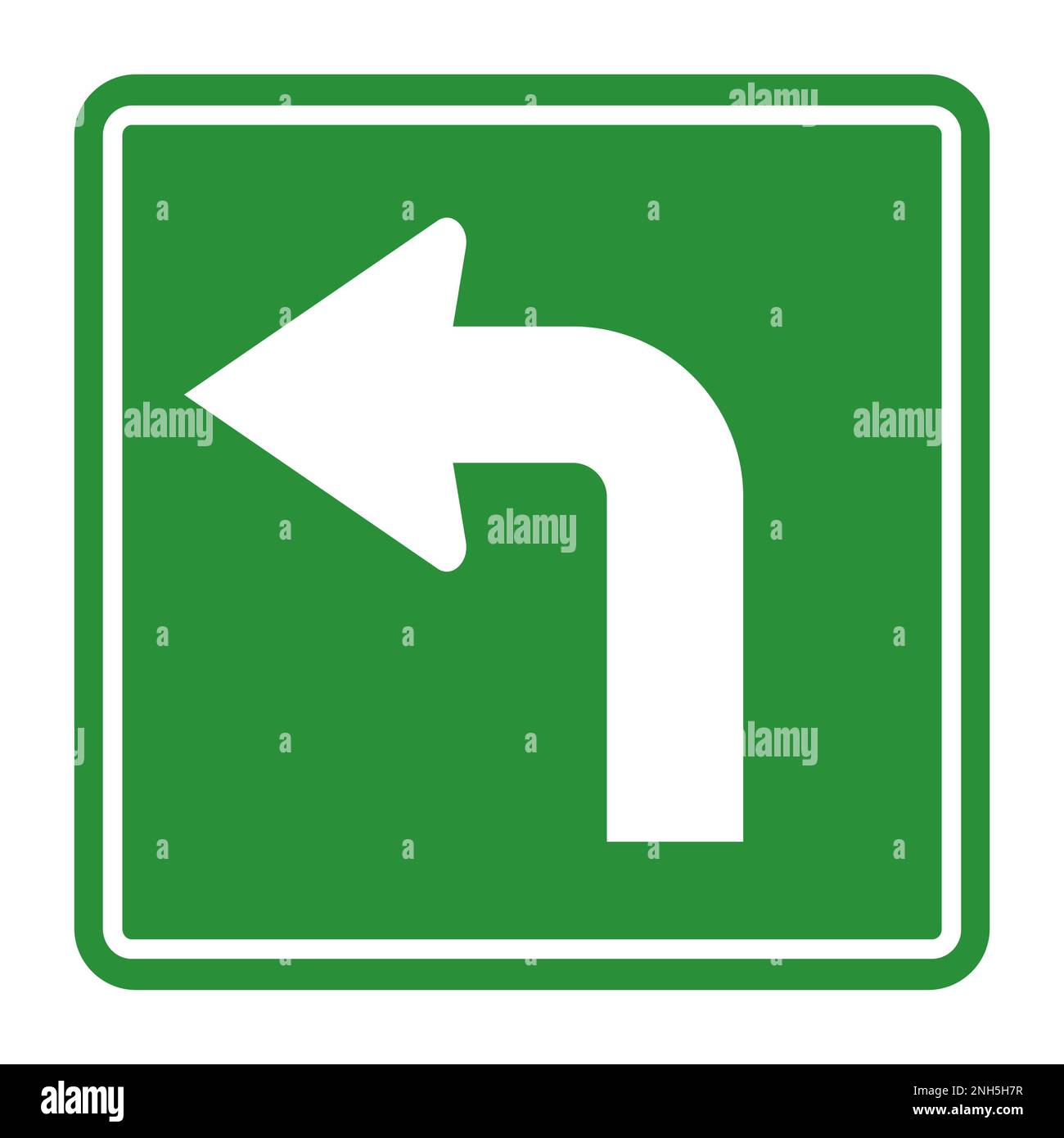 Traffic sign LEFT TURN on white background, illustration Stock Photo ...