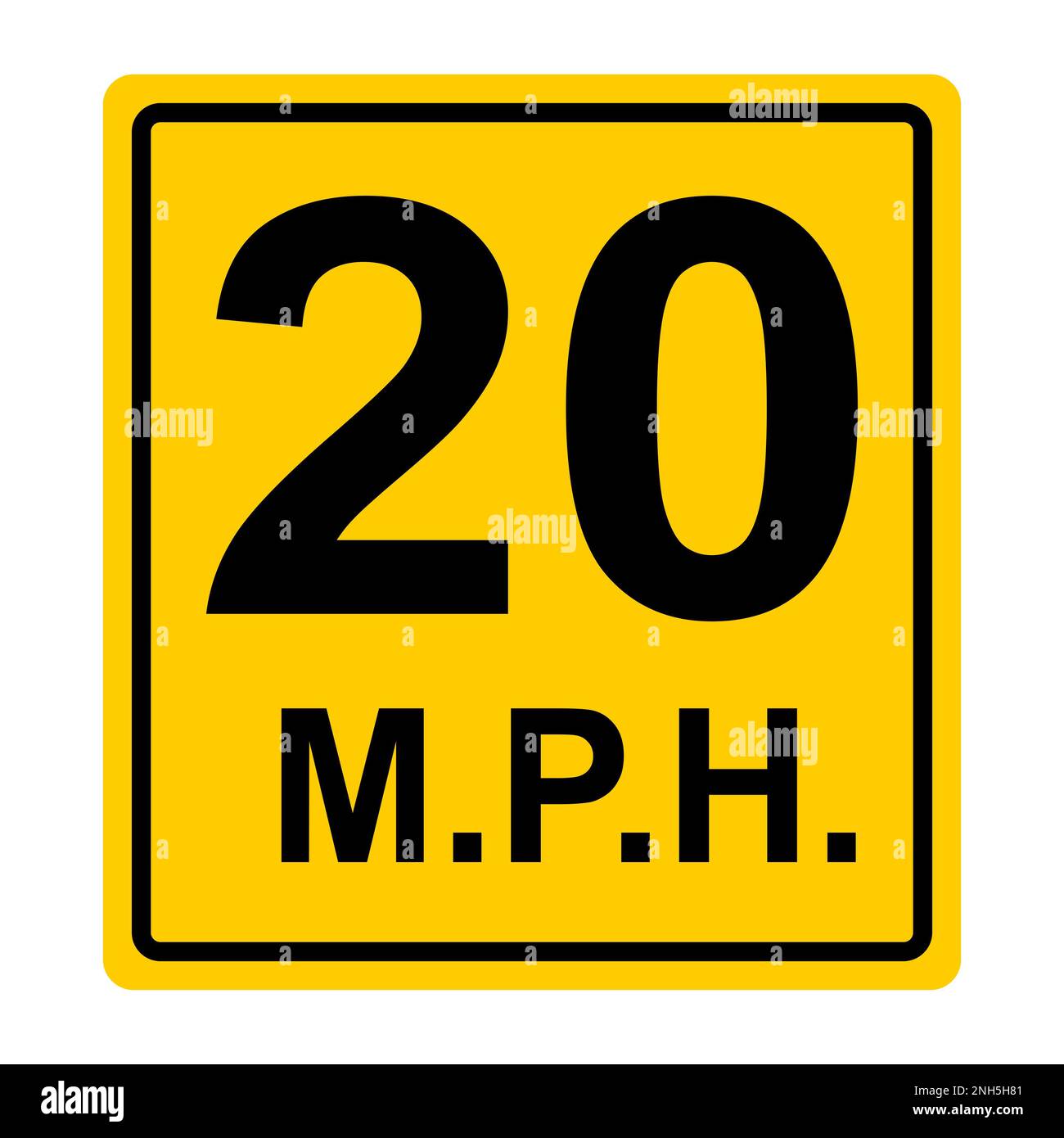 Road sign ADVISORY SPEED 20 on white background, illustration Stock ...