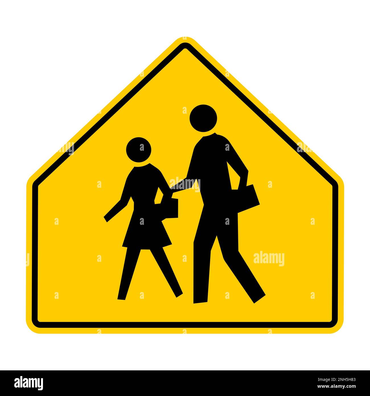 Traffic sign SCHOOL CROSSWALK on white background, illustration Stock ...