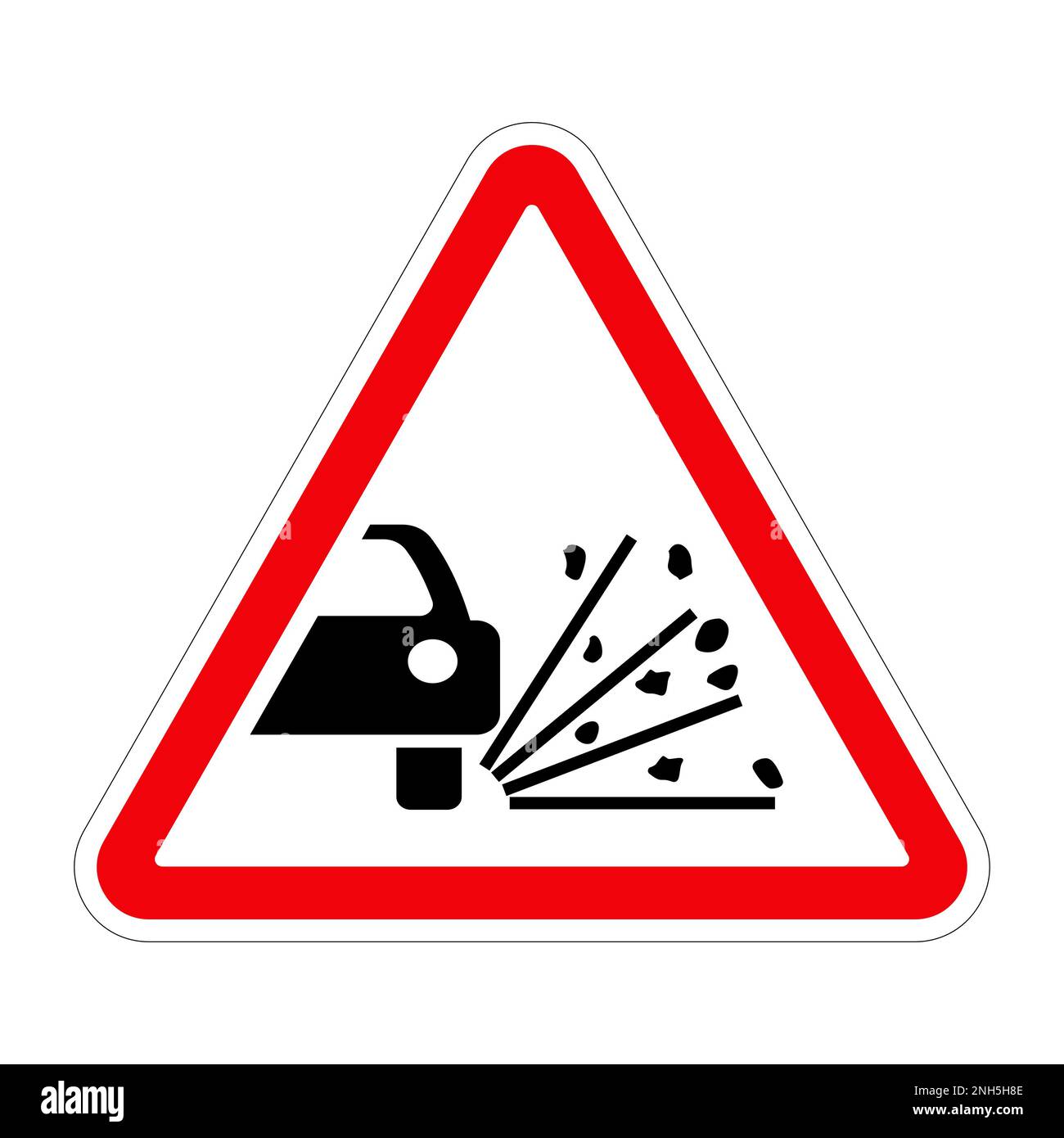Traffic sign LOOSE CHIPPINGS on white background, illustration Stock ...