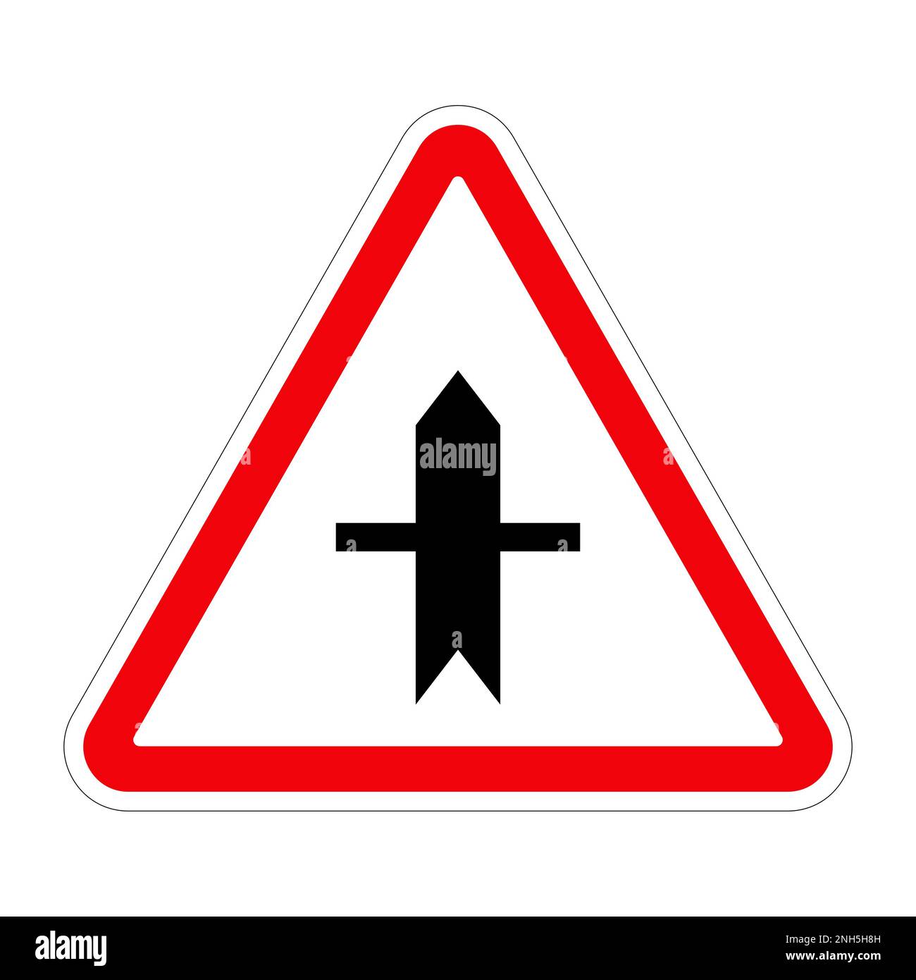 Traffic sign CROSSROADS on white background, illustration Stock Photo ...
