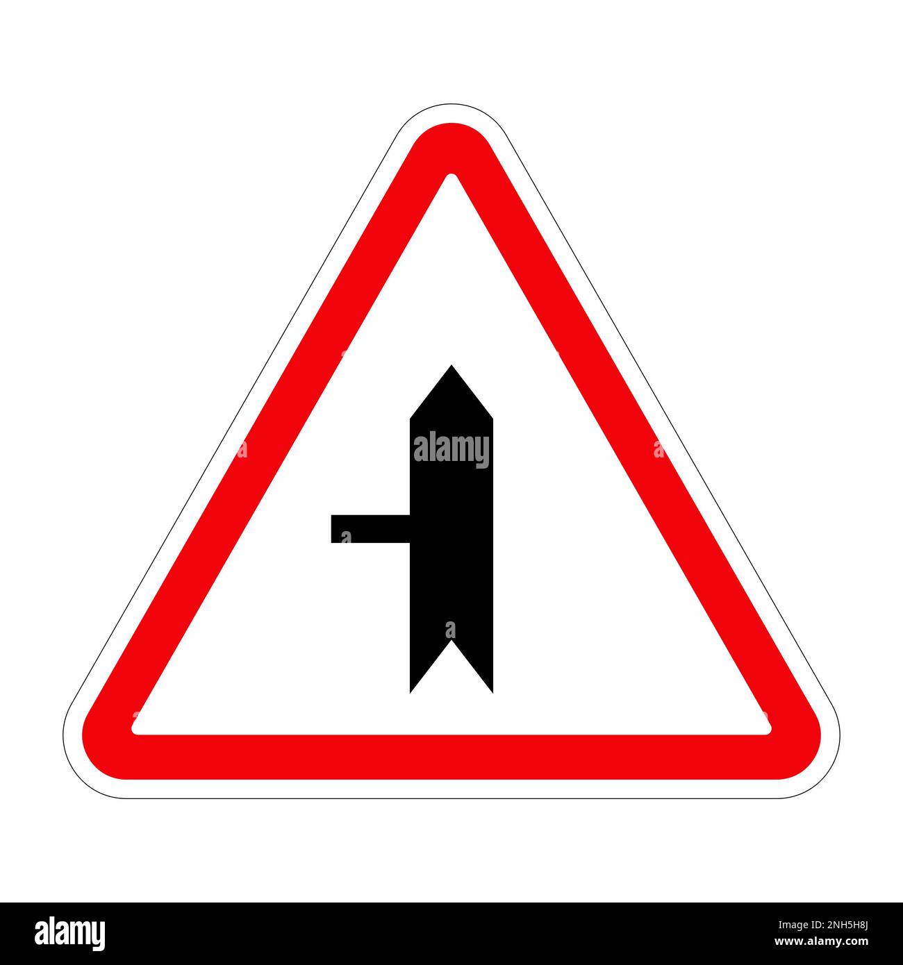 Traffic sign LEFT JUNCTION on white background, illustration Stock ...
