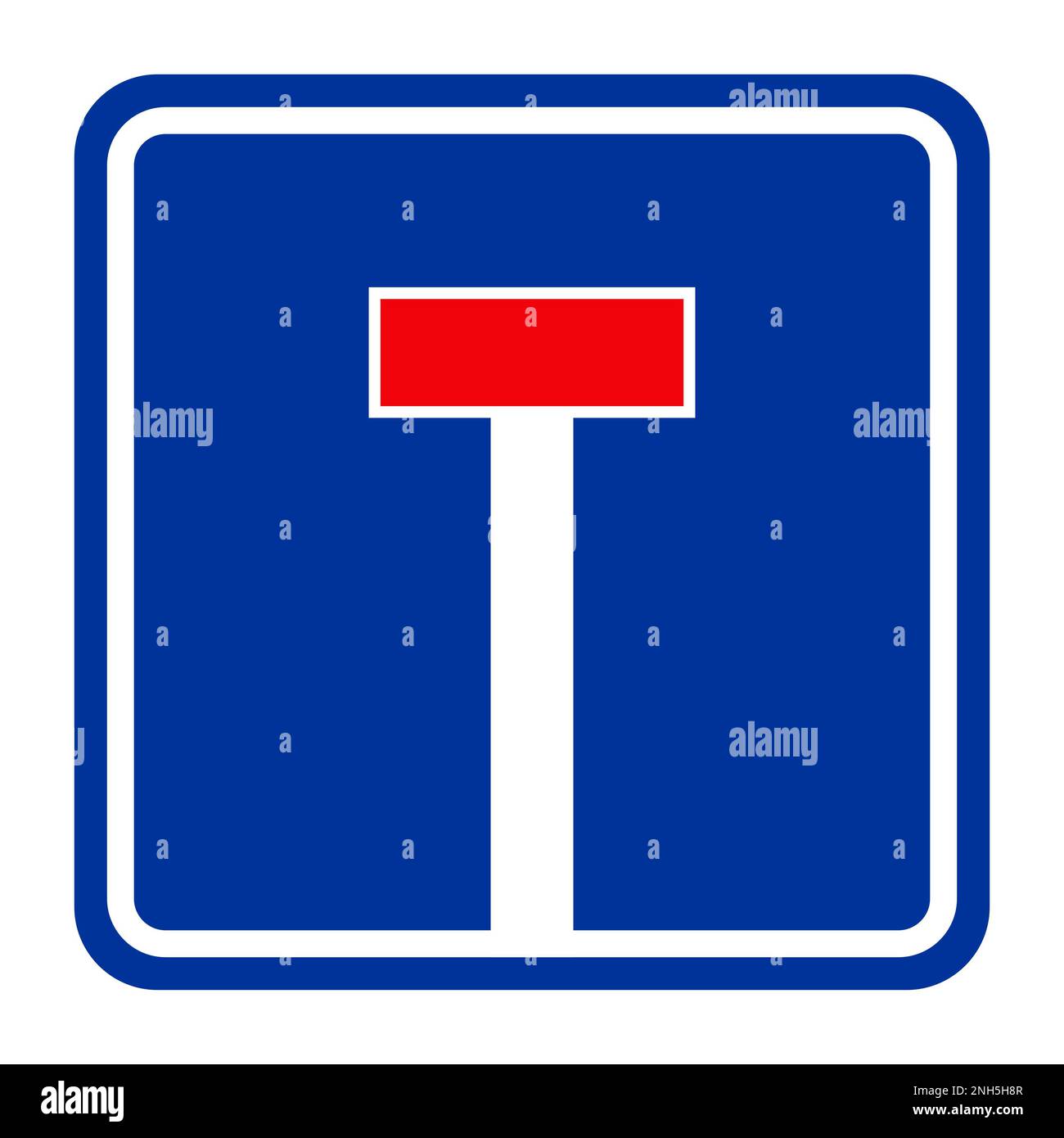 Traffic sign NO THROUGH ROAD FOR VEHICLES on white background ...