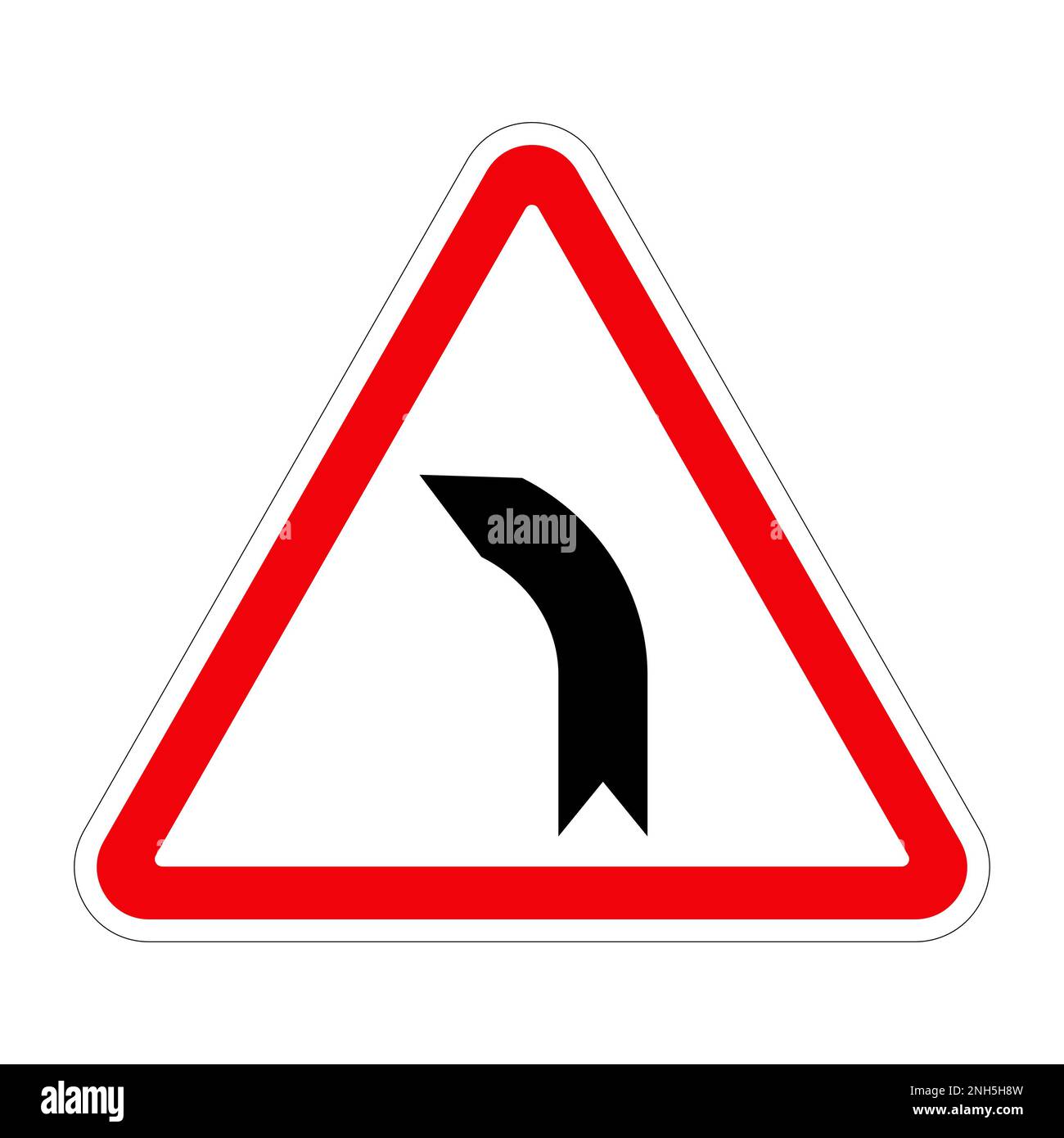 Traffic sign BEND TO LEFT on white background, illustration Stock Photo ...