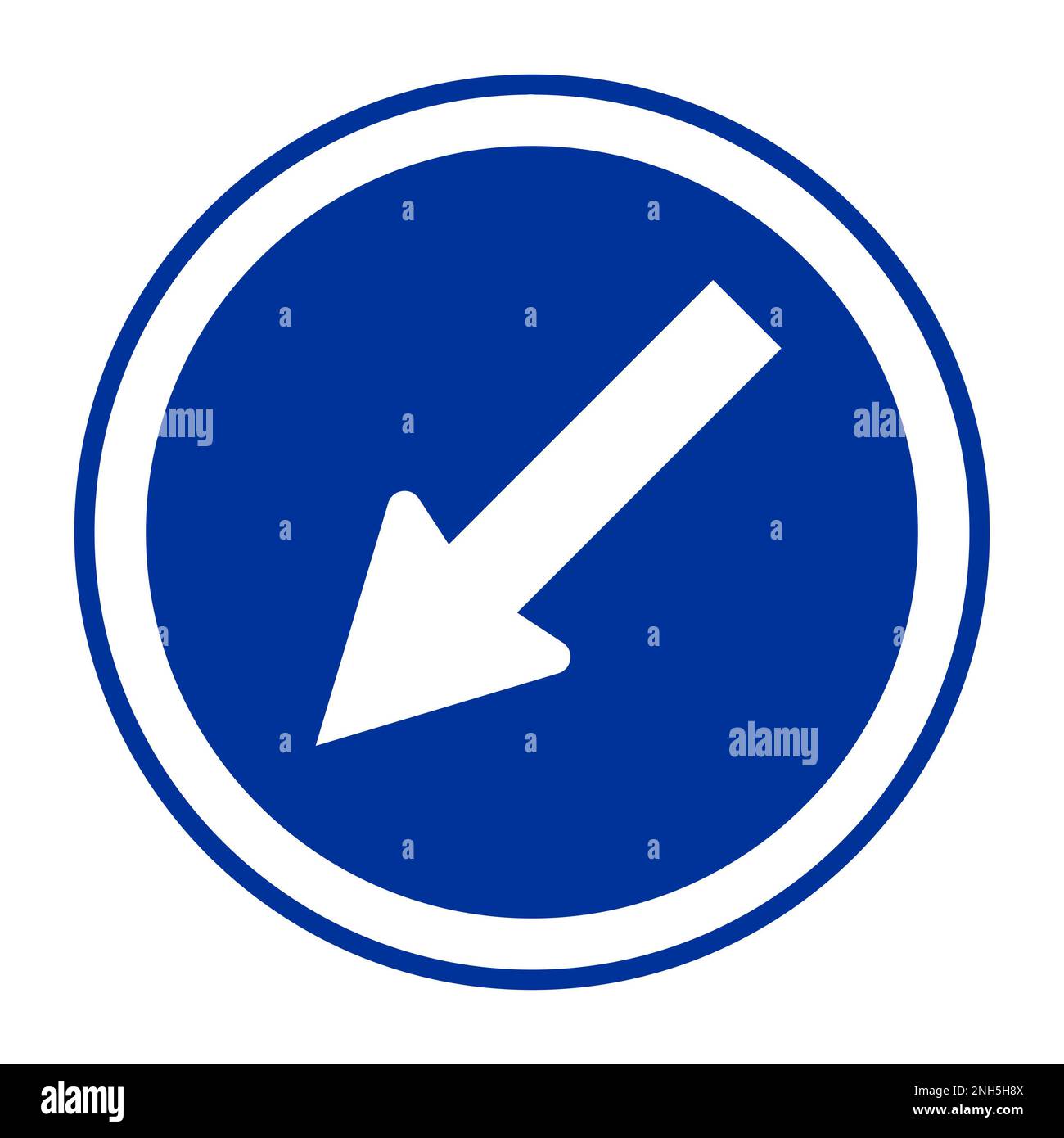 Traffic sign KEEP LEFT on white background, illustration Stock Photo ...