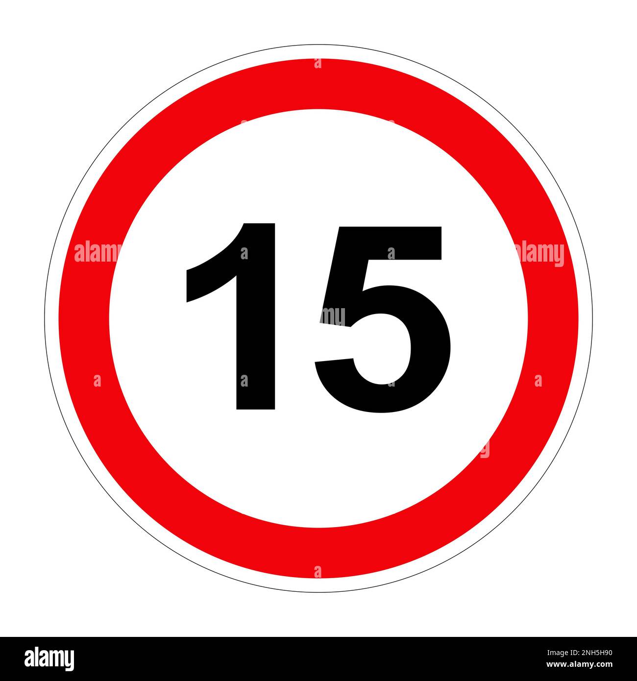 Road sign MAXIMUM SPEED 15 on white background, illustration Stock ...
