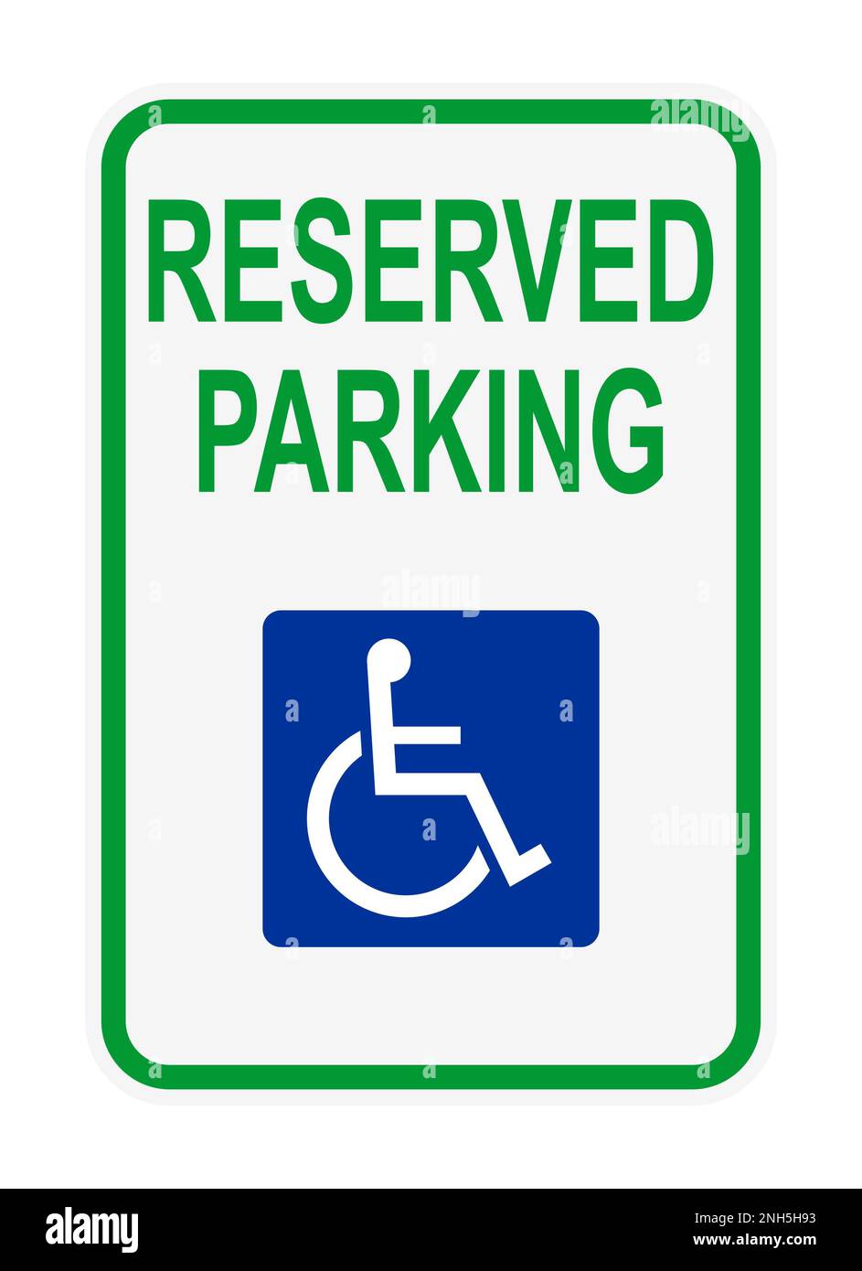 Traffic sign RESERVED FOR HANDICAPPED PARKING on white background ...