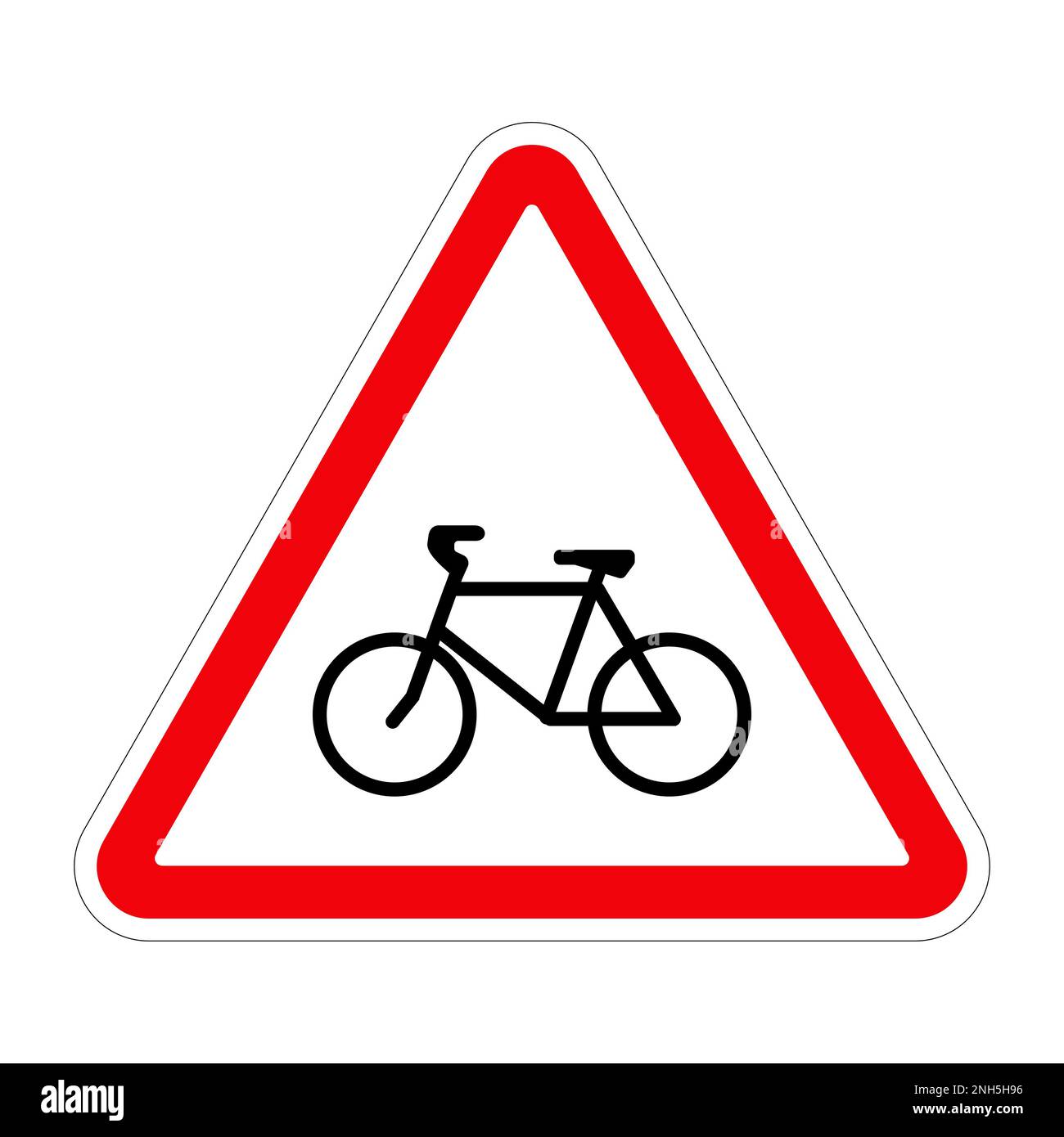 Traffic sign CYCLE ROUTE AHEAD on white background, illustration Stock ...