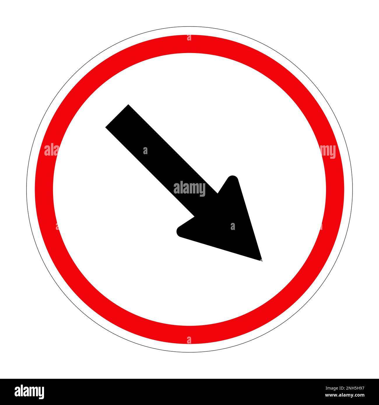 Traffic sign KEEP RIGHT on white background, illustration Stock Photo ...
