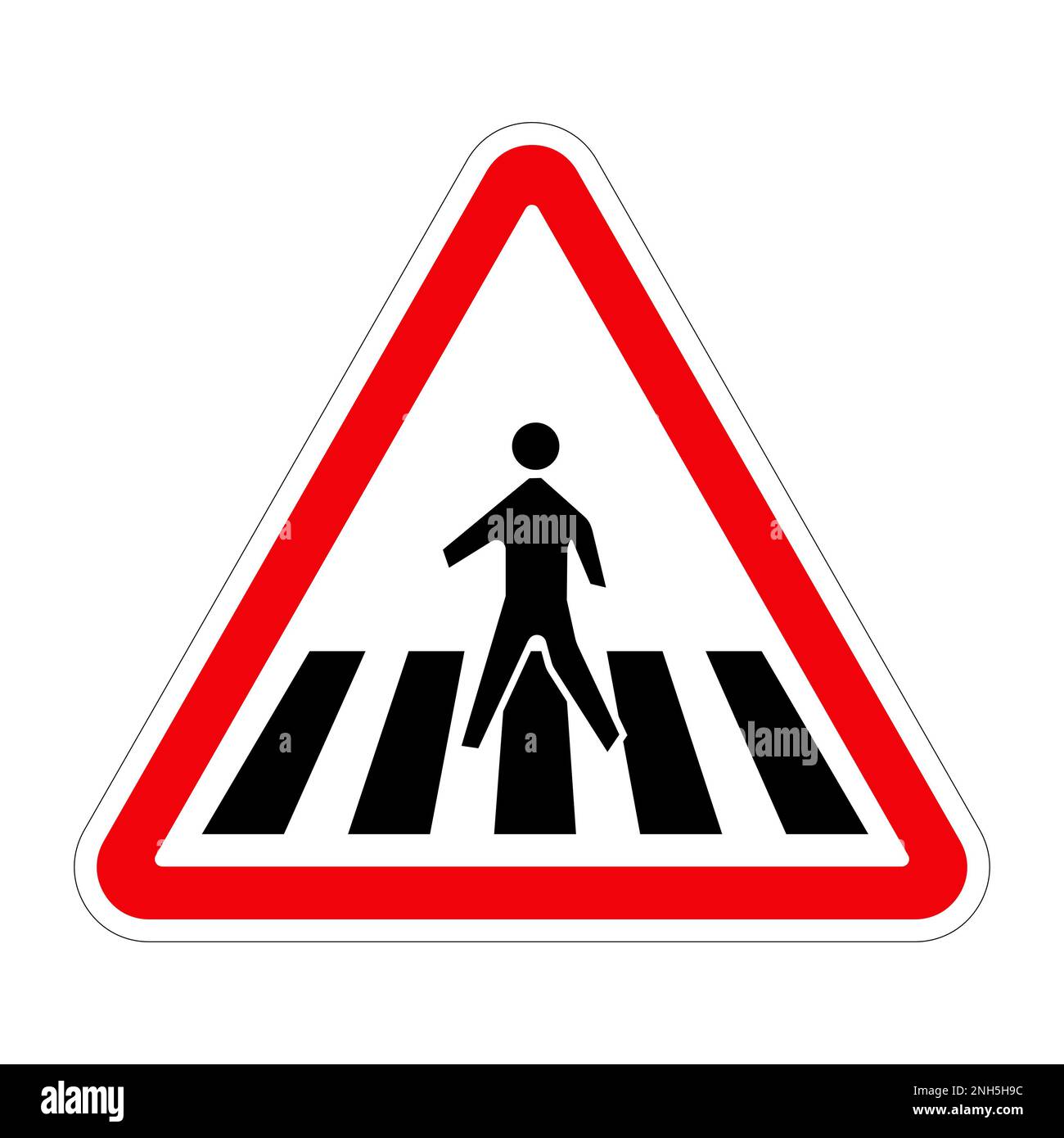 Traffic sign ZEBRA CROSSING on white background, illustration Stock ...