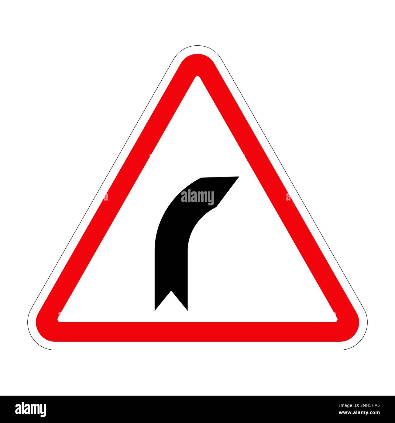 Traffic sign BEND TO RIGHT on white background, illustration Stock ...