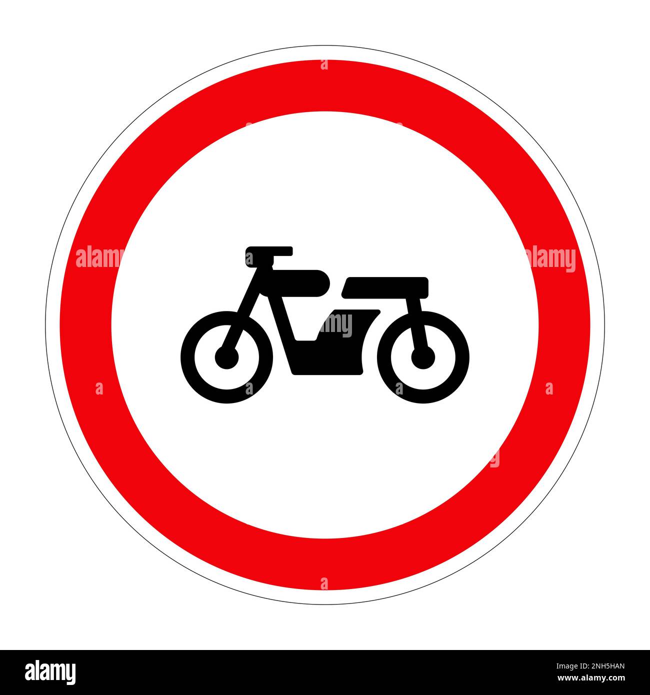 Traffic sign NO MOTOR VEHICLES on white background, illustration Stock ...