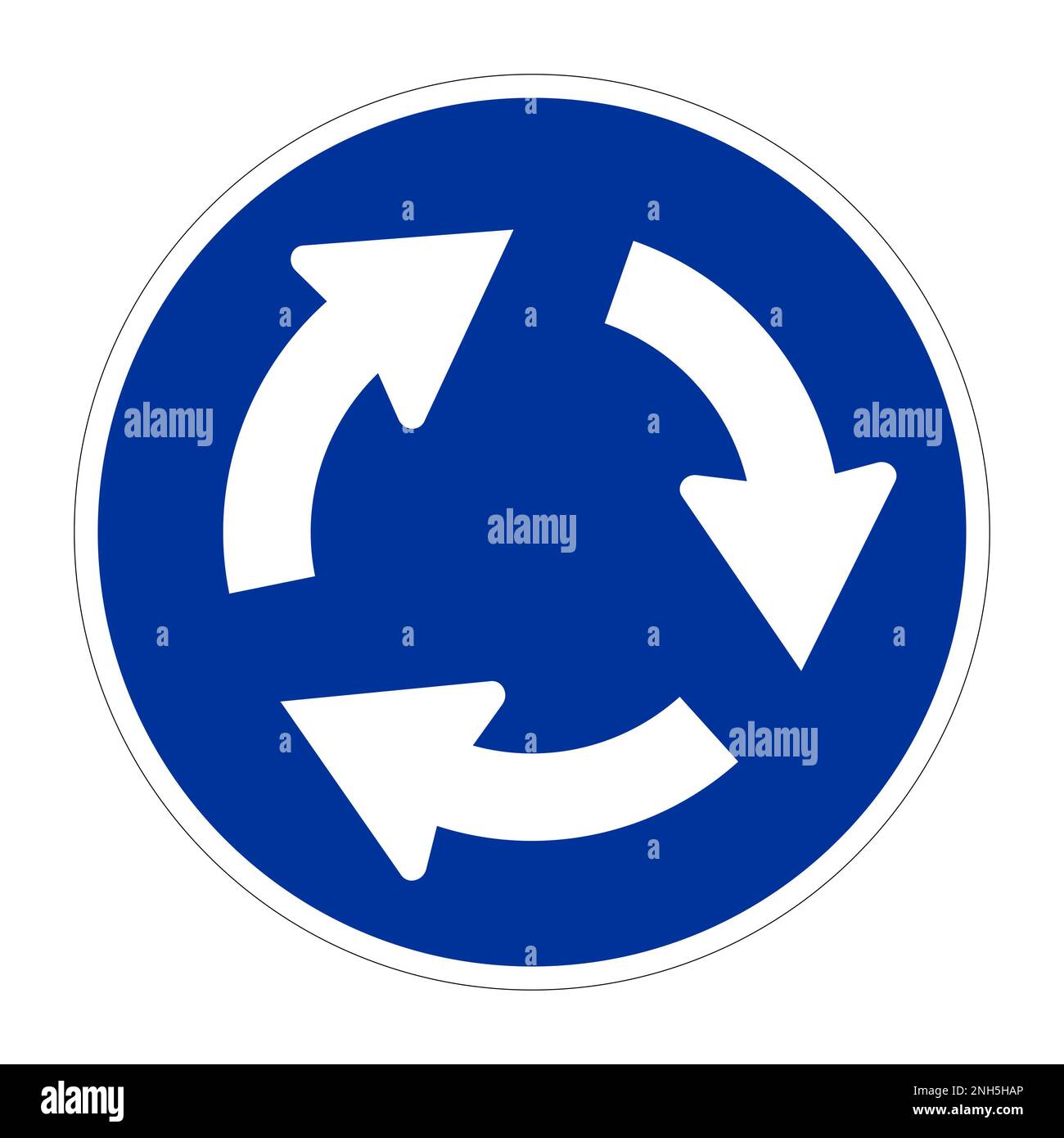 Traffic sign MINI-ROUNDABOUT on white background, illustration Stock ...