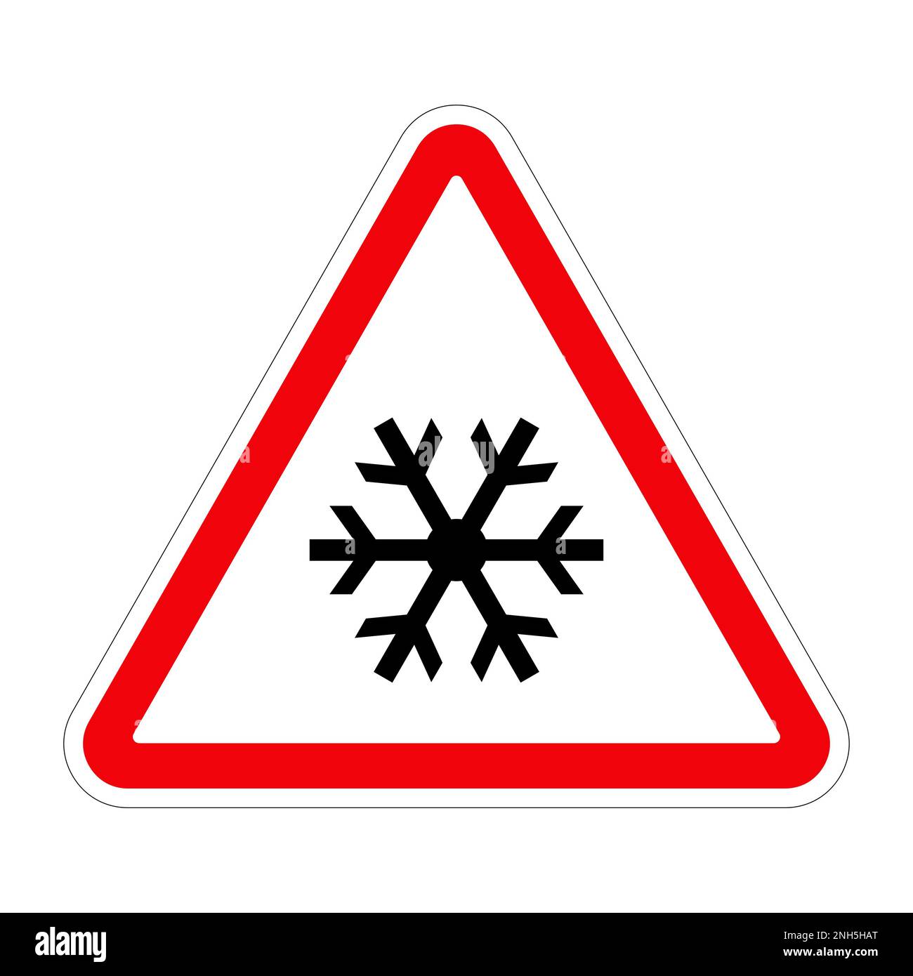 Traffic sign RISK OF ICE on white background, illustration Stock Photo ...